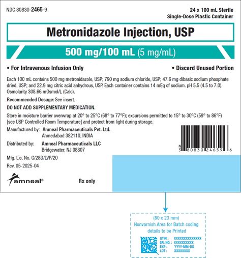 Dailymed Metronidazole Injection Solution