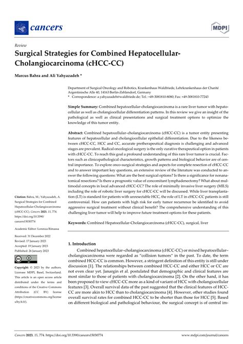 Pdf Surgical Strategies For Combined Hepatocellular