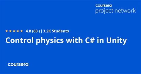 Control Physics With C In Unity Coursya