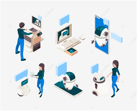 Future Artificial Intelligence Vector Png Images Chatbot Isometric Intelligence Ai Artificial