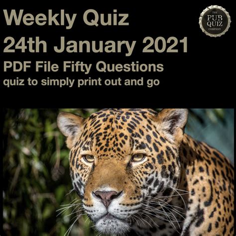 Weekly Quiz 24th January 2021 PDF Print