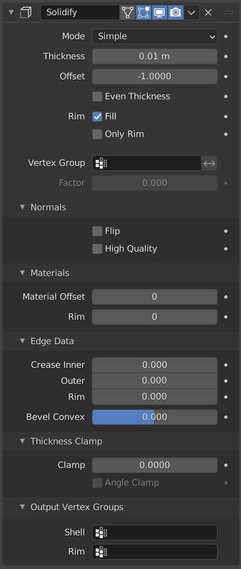 Solidify Modifier Blender 44 Manual