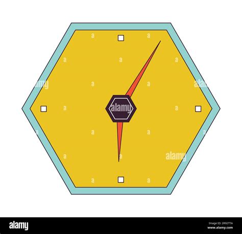 Hexagon Shape Wall Clock Flat Line Color Isolated Vector Object Stock Vector Image And Art Alamy