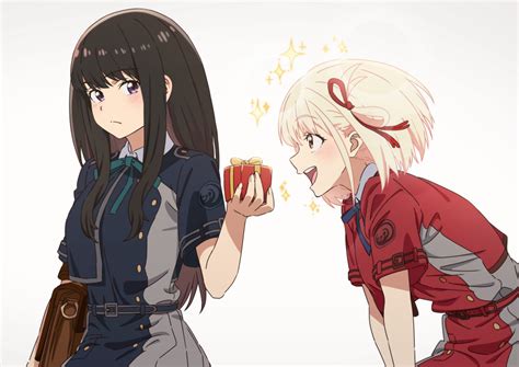 Safebooru 2girls Absurdres Asada7101 Belt Black Hair Blonde Hair