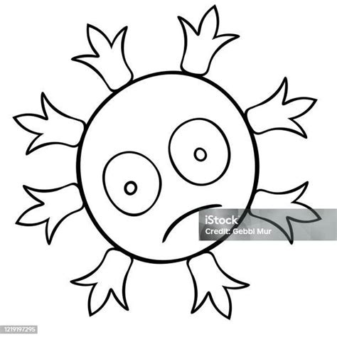 바이러스 박테리아 미생물 병원체 벡터 그림입니다 격리된 배경의 윤곽선입니다 어린이를위한 색칠 공부 책 의료 주제 코로나 바이러스 위험한 감염의 확산 낙서 스타일입니다 스케치