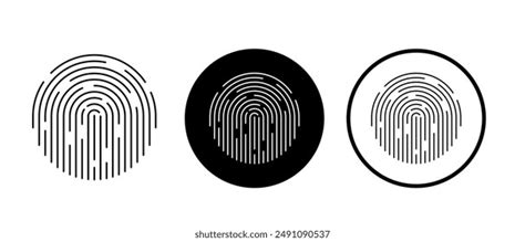 Fingerprint Icon Fingerprint Icons Set Biometric Stock Vector Royalty