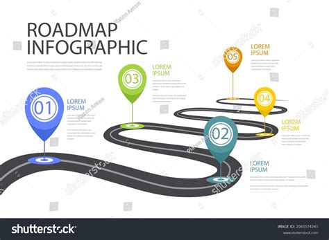 Road Map Infographic Creative Plan Design Vector có sẵn miễn phí bản quyền
