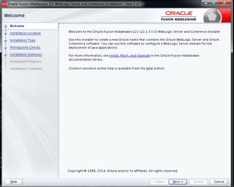 weblogic 12c installation implementation in linux with gui