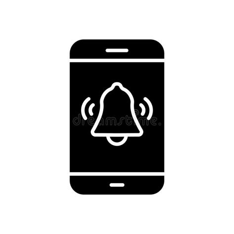 Mobile Alarm Icon Set Notification Smartphone Notice Vector Symbol In A Black Filled And