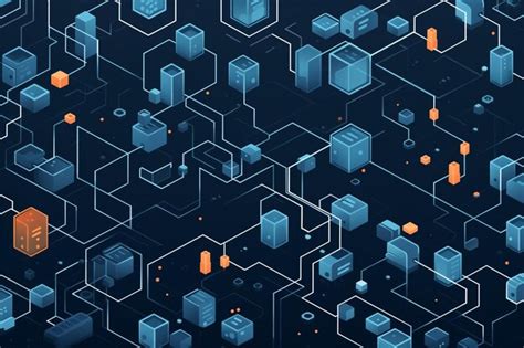 Premium Photo Blockchain Background With Isometric Shapes