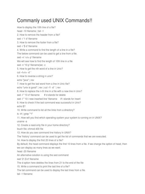 Unix Commands Updated Pdf Filename Command Line Interface