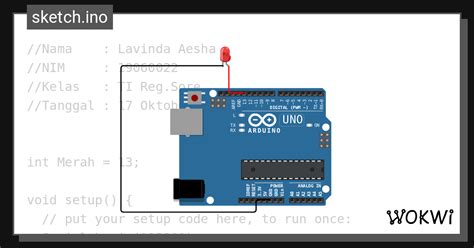 Praktikum 1led Looping Nyala Wokwi Esp32 Stm32 Arduino Simulator