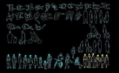 People Human Figures Men And Women Elevation And Plan 2d Dwg Block For Autocad • Designs Cad