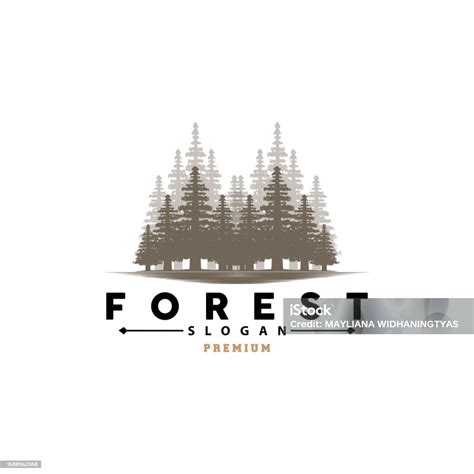 숲 로고 소나무가 있는 벡터 숲 나무 영감을 주는 배지 라벨 일러스트레이션 디자인 가구에 대한 스톡 벡터 아트 및 기타 이미지 가구 강 나무 Istock
