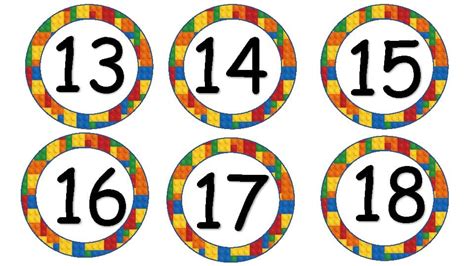 Circle Number Labels 1 50 Colorful Blocks And Free Blank Labels Tpt
