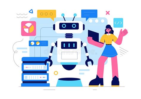 artificial intelligence vector illustration featuring a digital brain