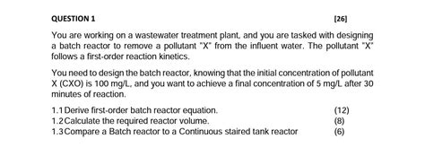 Solved QUESTION You Are Working On A Wastewater Chegg Com