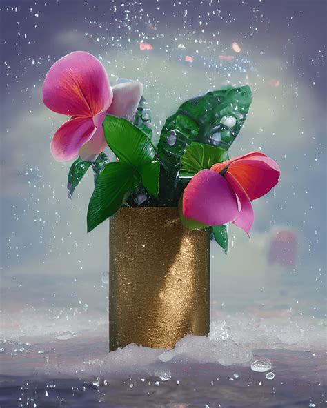 Grillig Boeket Met Tropische Bloemen Rtx 8k · Creative Fabrica