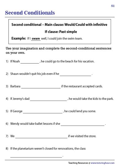 The Second Conditional Interactive Worksheet Third Conditional
