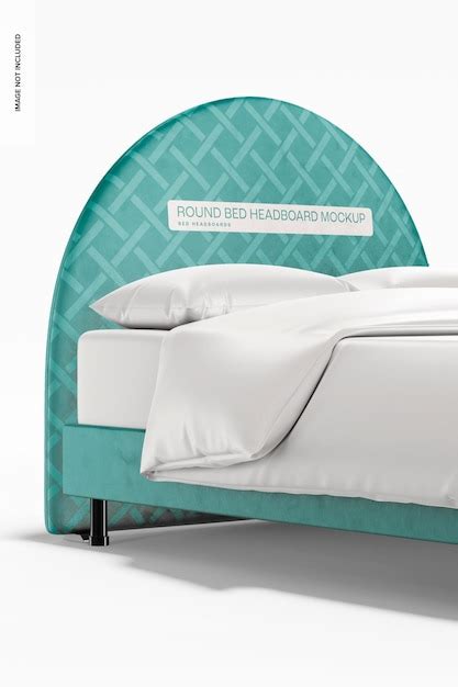 Premium Psd Round Bed Headboard Mockup Left View