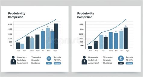 Two Bar Charts Labeled Productivity Comparison Display Data With A
