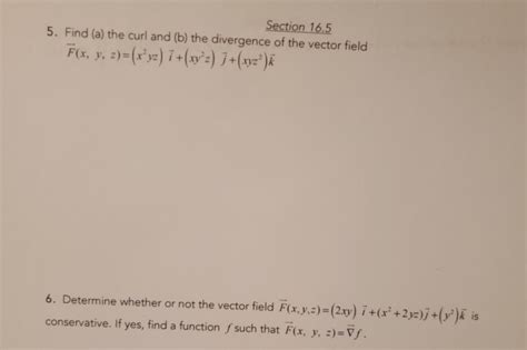 Solved Section Find A The Curl And B The Chegg Com