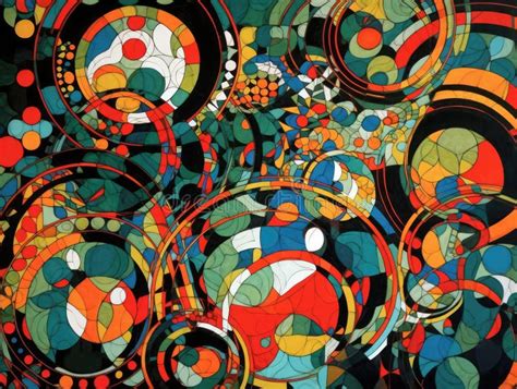 Bold Contrasting Circles In Dynamic Abstract Pattern Stock Illustration Illustration Of