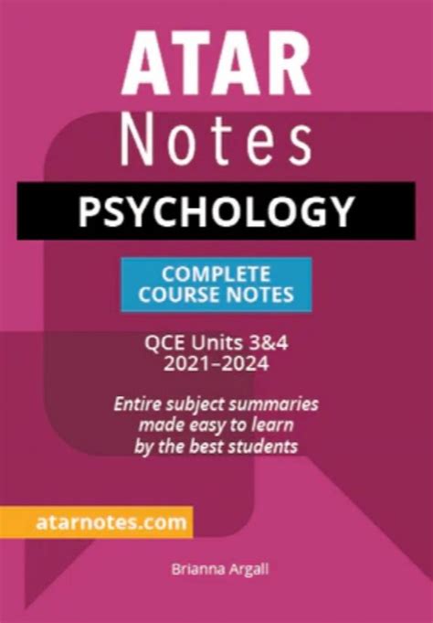 Atar Notes Psychology Complete Course Notes Qce Units 3and4 2021 2024
