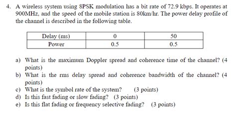 4 A Wireless System Using 8psk Modulation Has A Bit