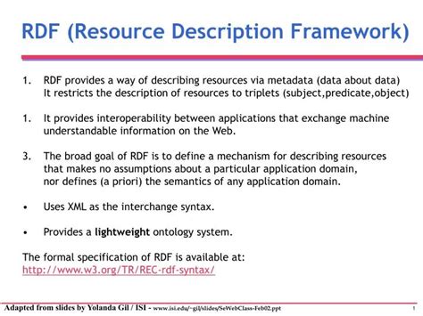 Ppt Rdf Resource Description Framework Powerpoint Presentation