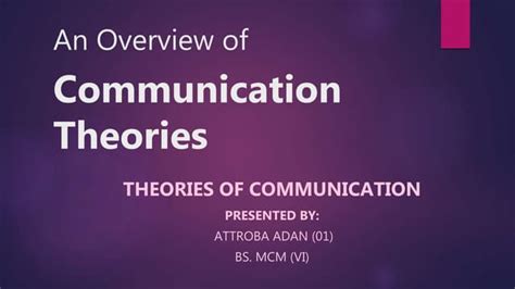 Development Media Theory Mass Communication Theory Pptx