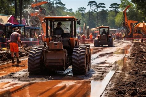 Premium Photo Grader Grading A Surface For A New Theme Park Best Grader Picture