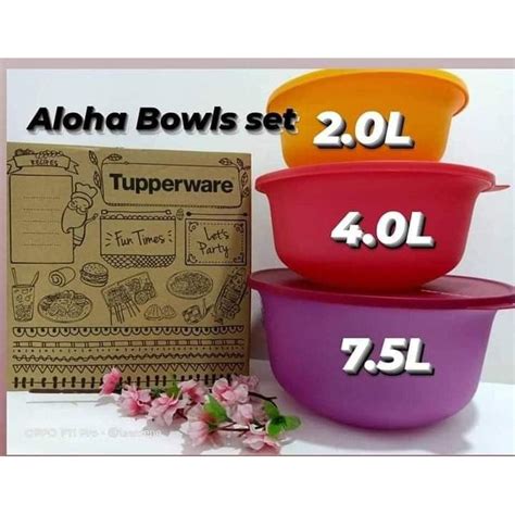 Tupperware Aloha Bowls Set 3pc Shopee Malaysia