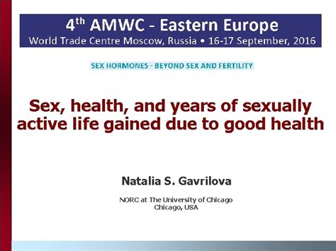 Sex Health And Years Of Sexually Active Life