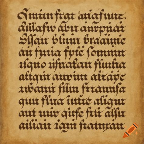 Calligraphic Text In A Gothic Script On Aged Parchment On Craiyon