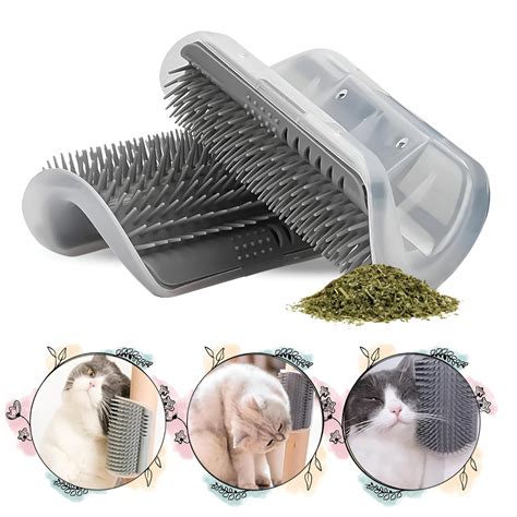 2 Premium Cat Self Groomer And Corner Scratcher With Catnip