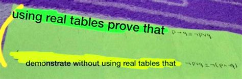 solved using real tables prove that p v 4 demonstrate without using