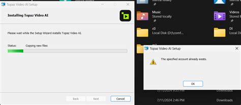 The Specified Account Already Exists Error When Updating From 514 To 521 Bugs And Issues