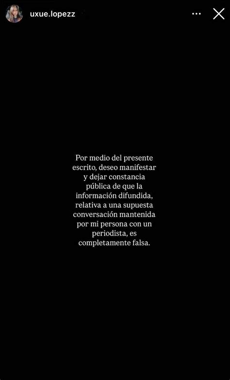 Comunicado De Uxue Ex Novia De Plex Donde Desmiente Sus Supuestas