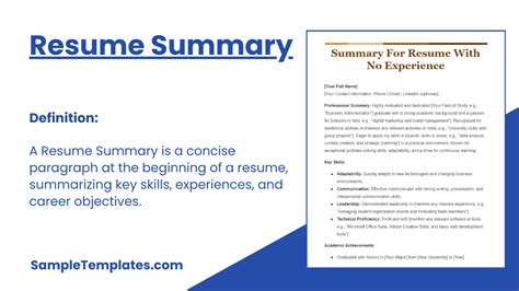 Resume Core Competencies Examples Free 12 Resume Summary Templates In