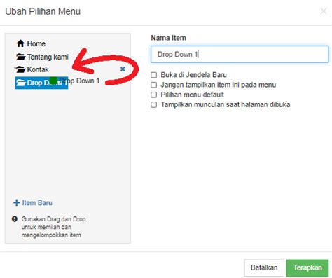 Mebuat Menu Drop Down Pada Website Builder IndoWebsite Knowledgebase