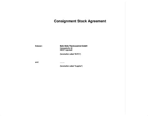 What Is A Consignment Stock Agreement At Sara Swasey Blog