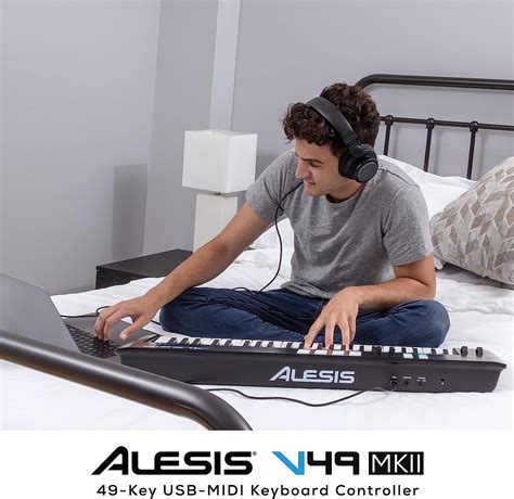 Alesis V49 Mkii Usb Midi Keyboard Controller With 49 Velocity Sensitive Keys 8 Full Level Pads