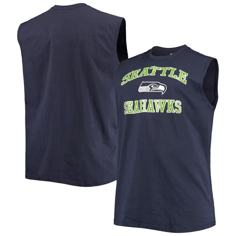 Mens College Navy Seattle Seahawks Big And Tall Muscle Tank Top