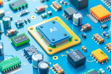 Ai Microchip On A Circuit Board Representing Advanced Technology Data Processing And Smart Compu