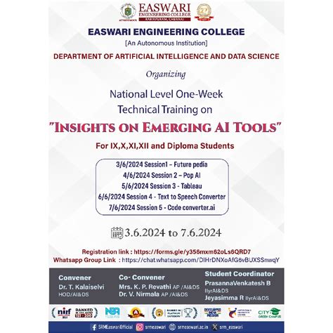 Insights On Emerging Ai Tools Srm Easwari Engineering College