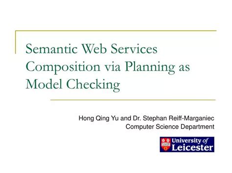 Ppt Semantic Web Services Composition Via Planning As Model Checking Powerpoint Presentation