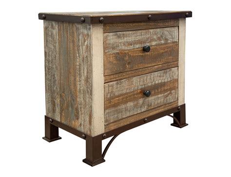 International Furniture Direct Antique A966ntst Rustic 2 Drawer