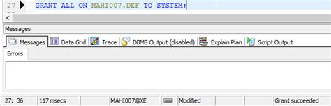 Plsql Unable To Update Other Schema Table In Trigger Stack Overflow