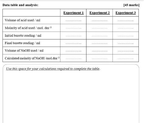 Solved Data Table And Analysis 45 Marks Experimenti